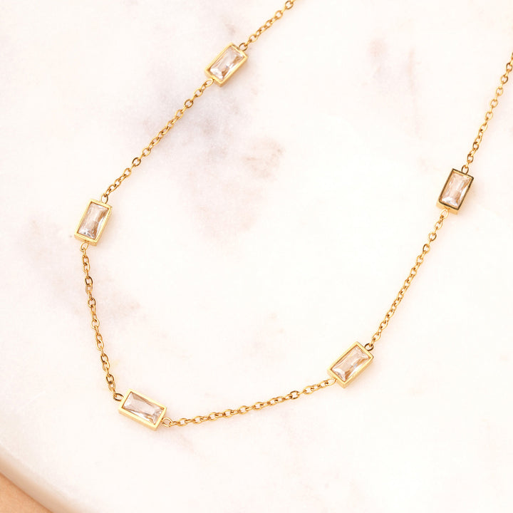 Gleaming Rectangle Station Necklace – PALMONAS