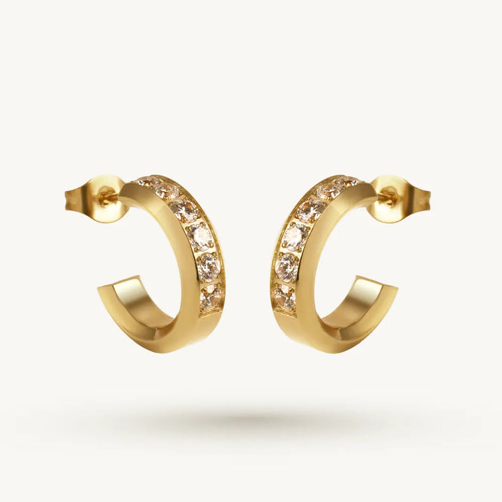 Soft Sparkle Half Hoop Earring – PALMONAS
