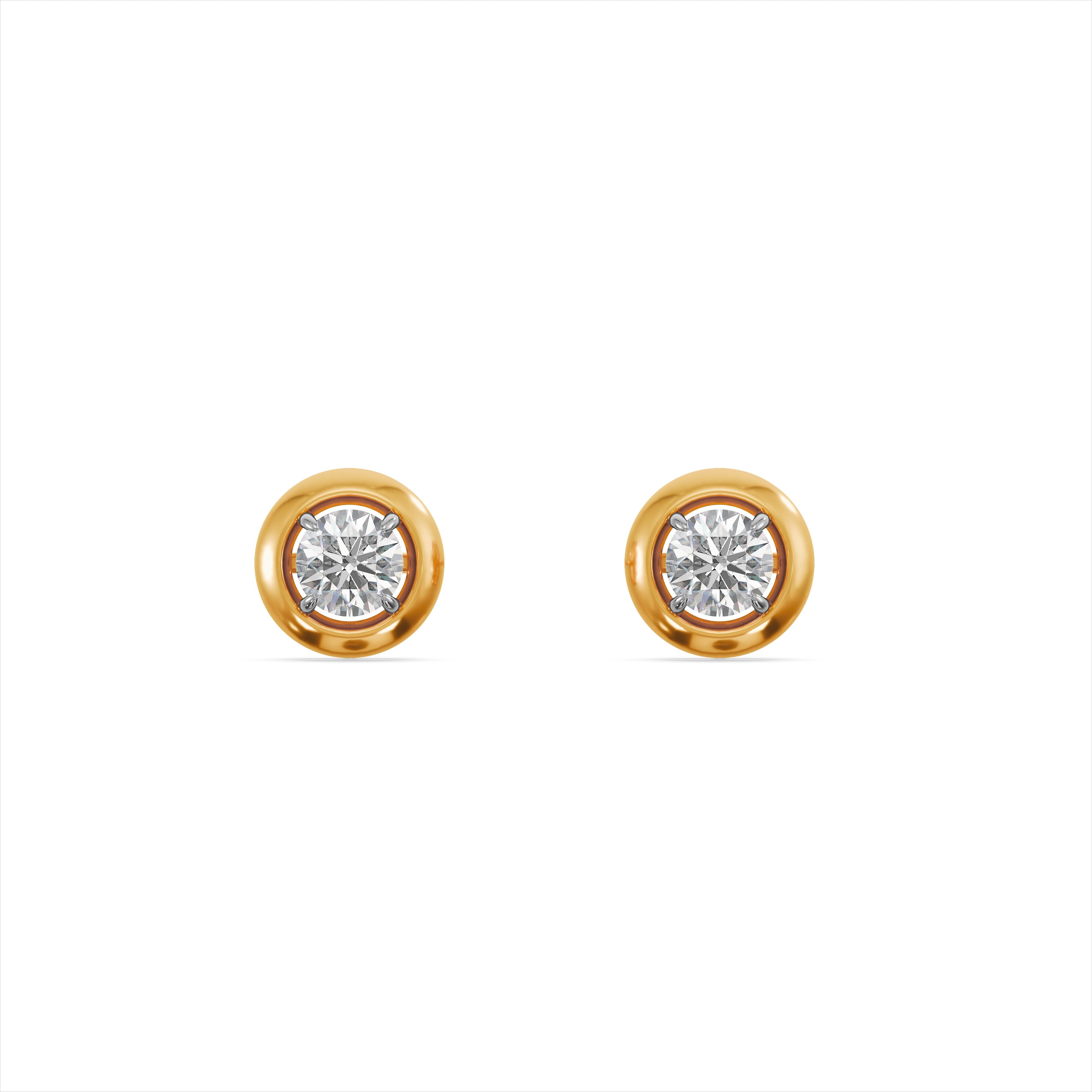 Round Shine 9KT Gold Laboratory Grown Diamond Earrings – PALMONAS