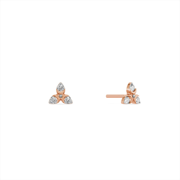 Starcore 9KT Gold Laboratory Grown Diamond Studs for Multiple Piercing ...