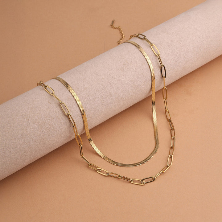Bold Layered Chain Necklace – PALMONAS