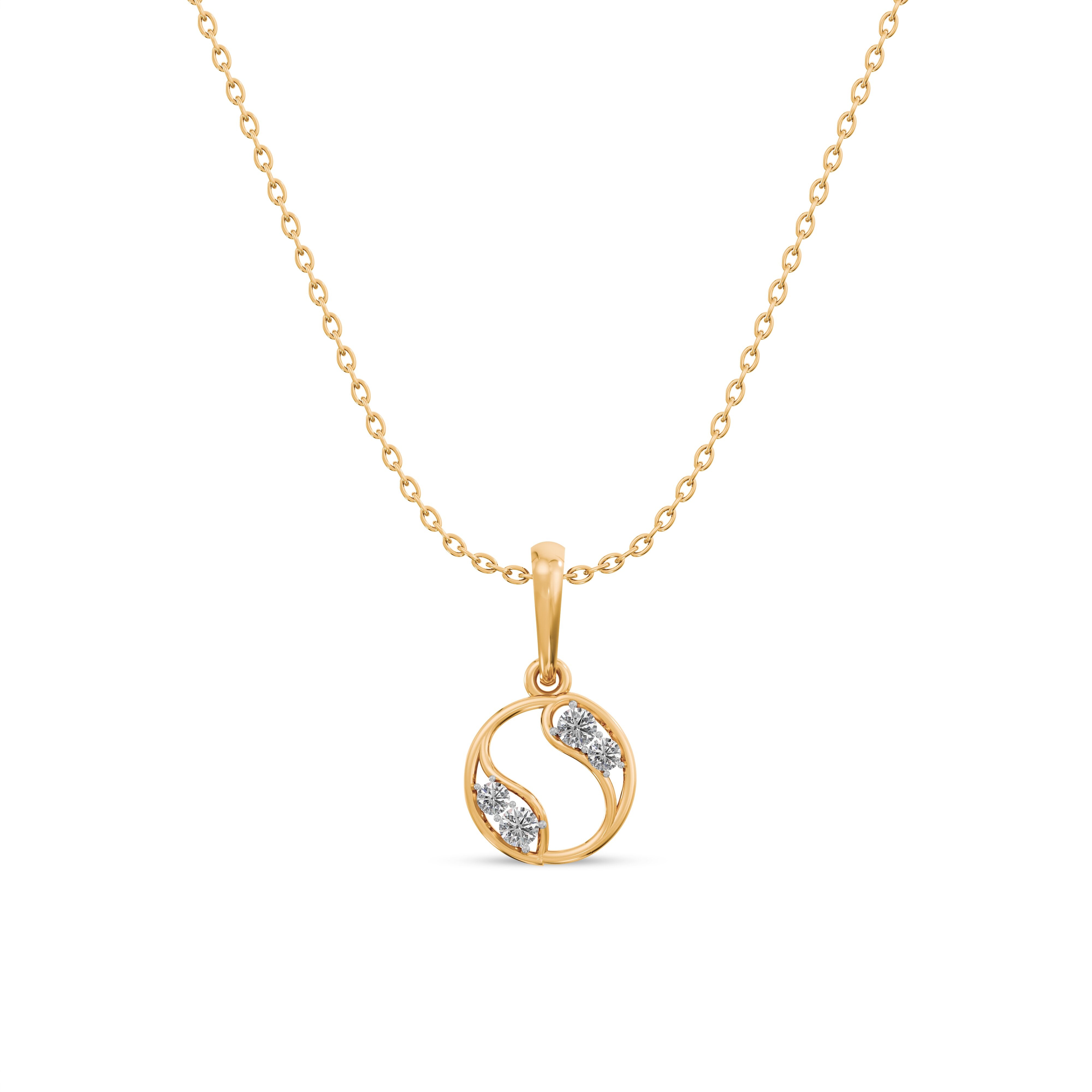 Harmony Loop Circle 9KT Gold Laboratory Grown Diamond Necklace – PALMONAS