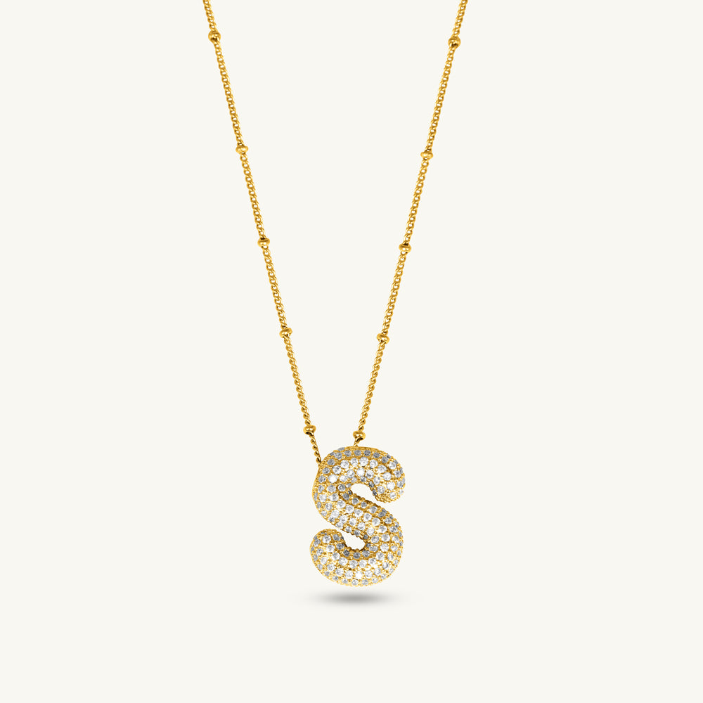 Bold Initial "S" Pendant Necklace – PALMONAS