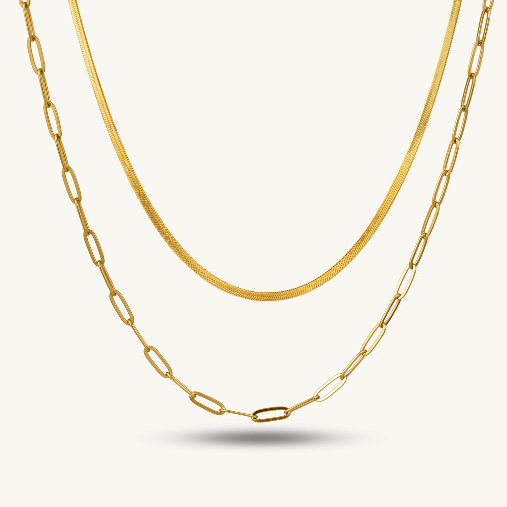 Bold Layered Chain Necklace – PALMONAS