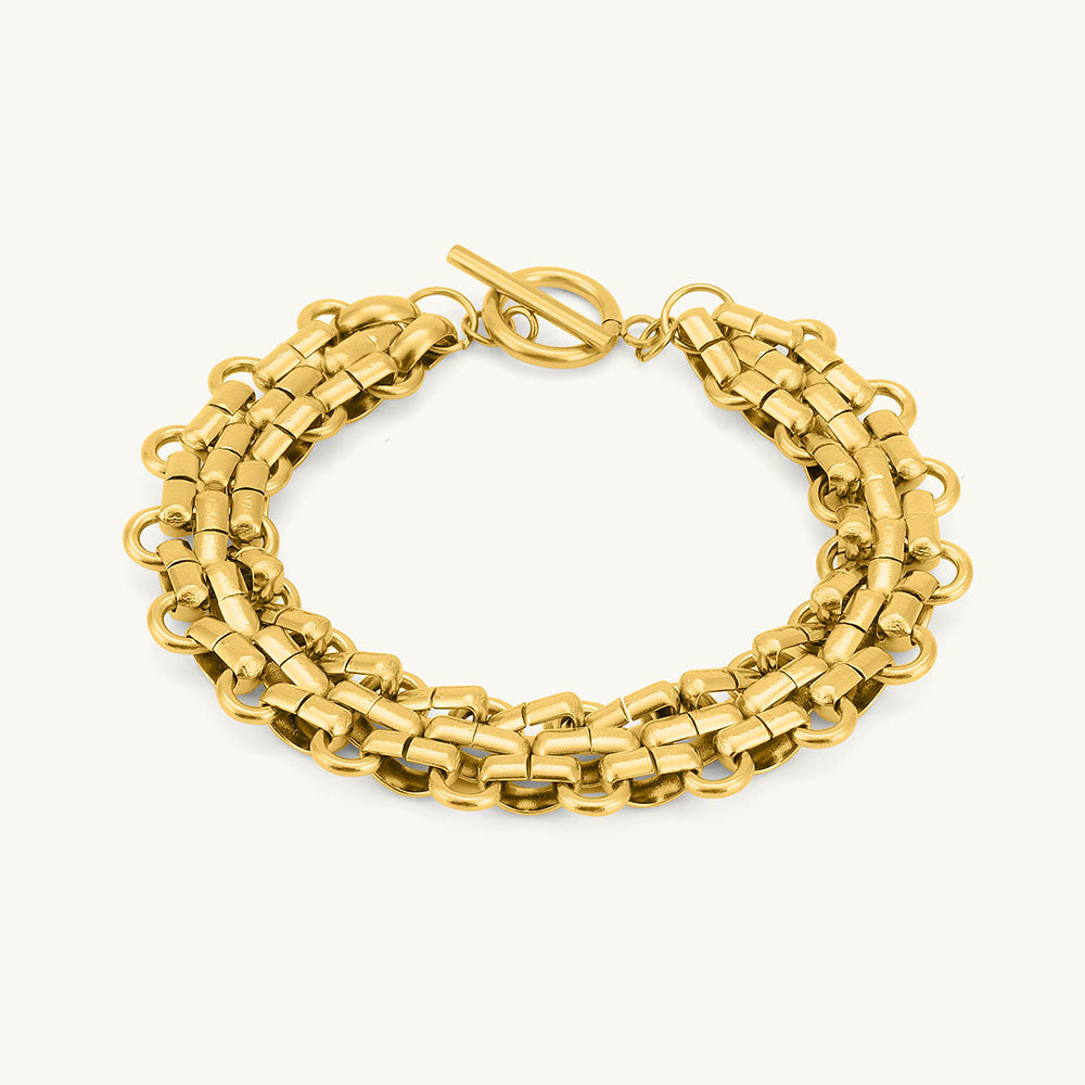 Shop Bold Interlocked Chain Gold Bracelet for Women - PALMONAS