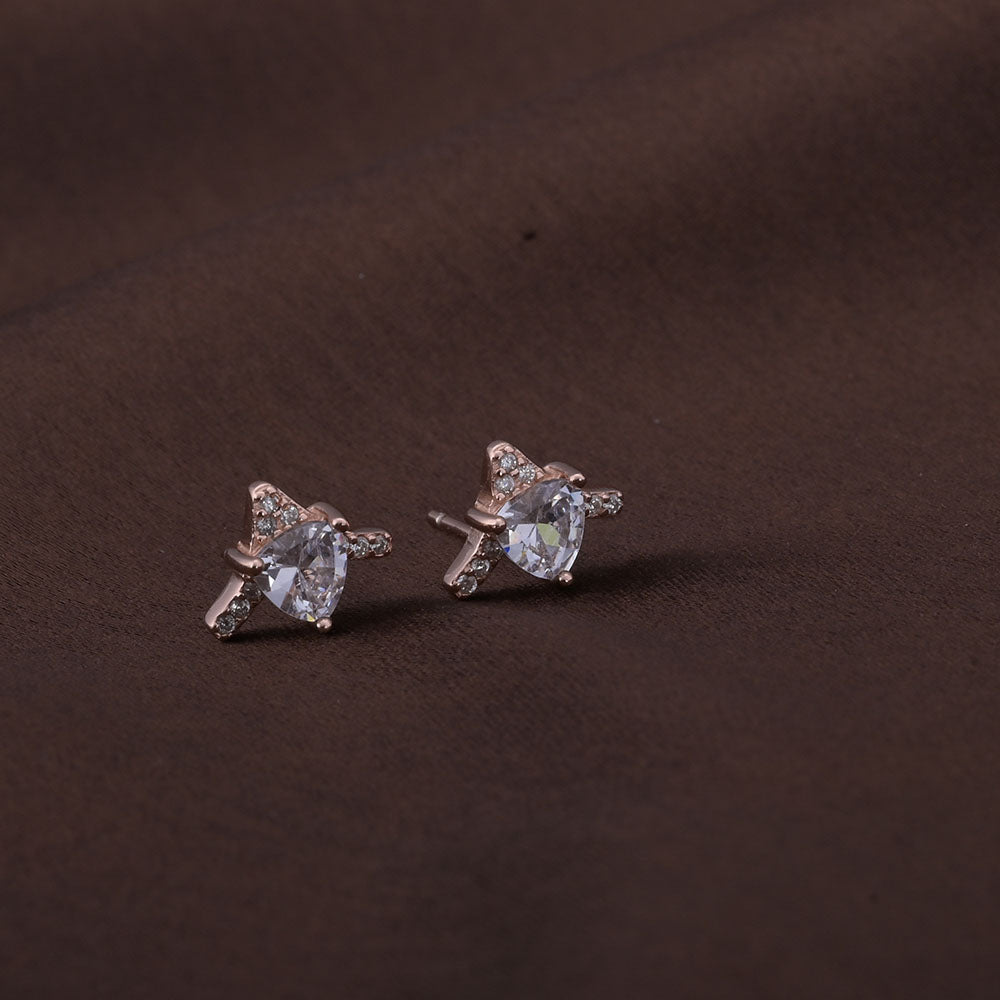 Vow Solitaire Studs | Rose Gold – PALMONAS