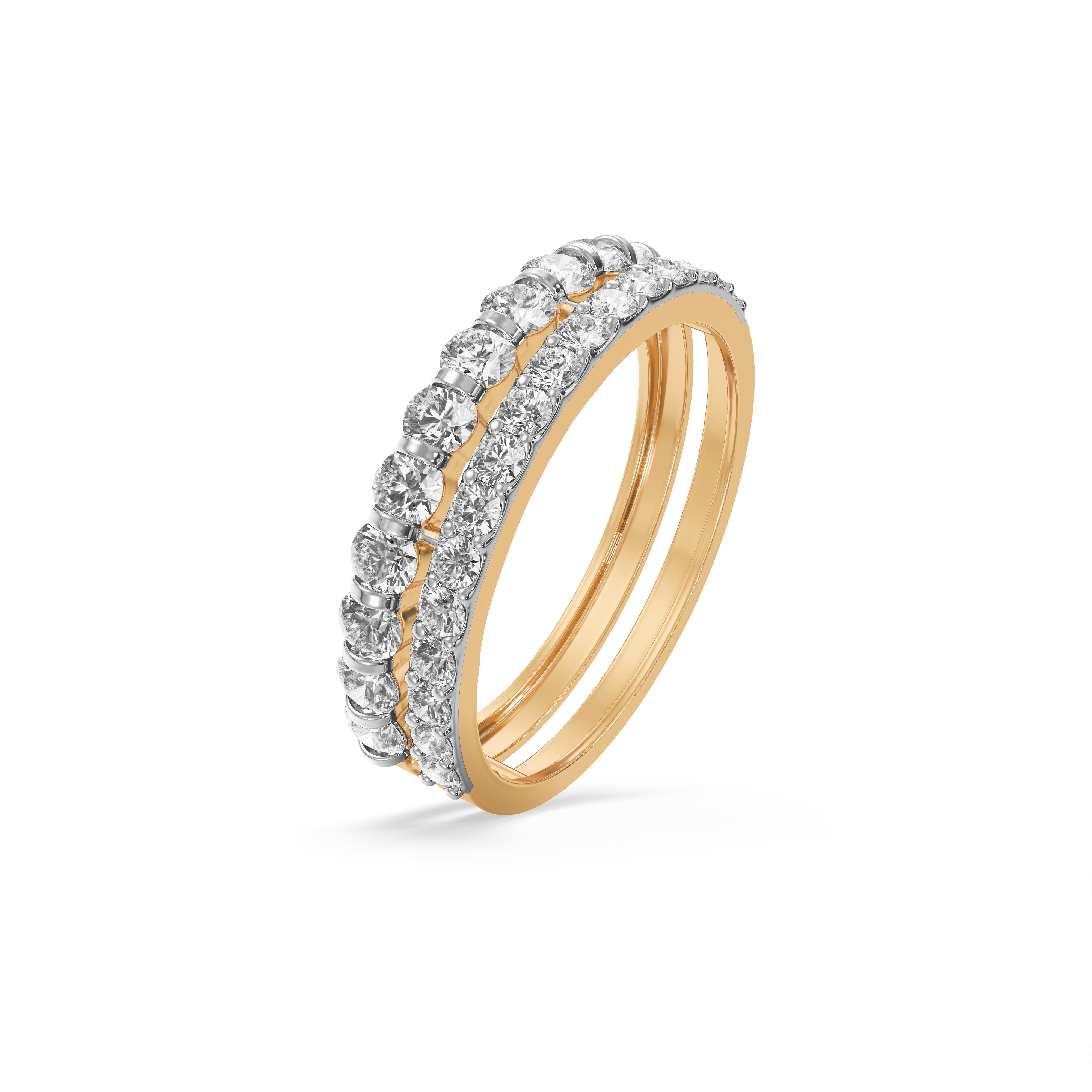 Radiant Dual Band 9KT Gold Laboratory Grown Diamond Ring – PALMONAS