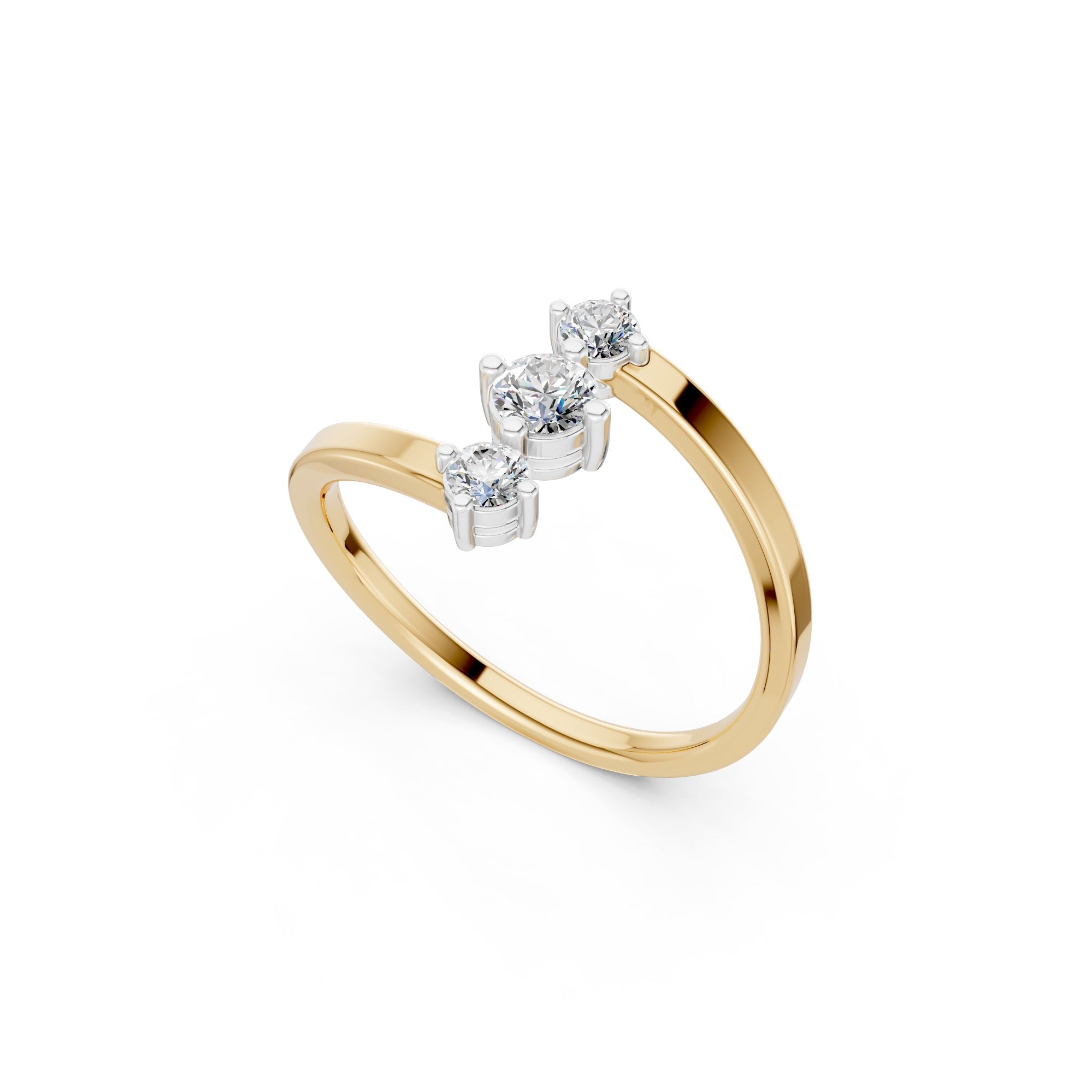 Tri Wrap 9KT Gold Lab Grown Diamond Ring – PALMONAS