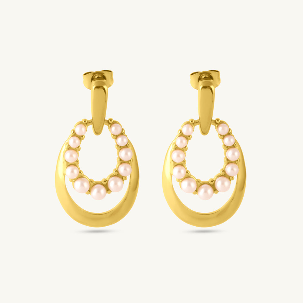 Twin Oval Pearl Drop Earrings – PALMONAS