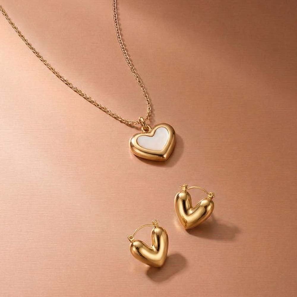 Chic Heart Charm Jewellery Set – PALMONAS