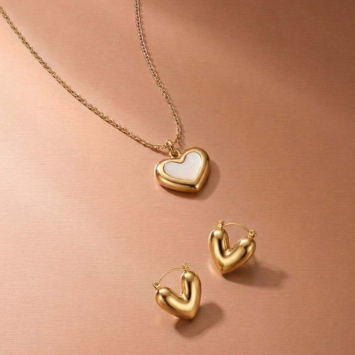 Chic Heart Charm Jewellery Set – PALMONAS