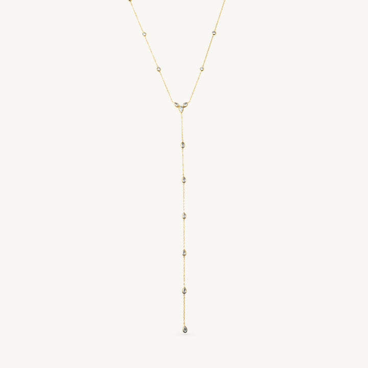 Linear Crystal Drop Lariat Necklace – PALMONAS