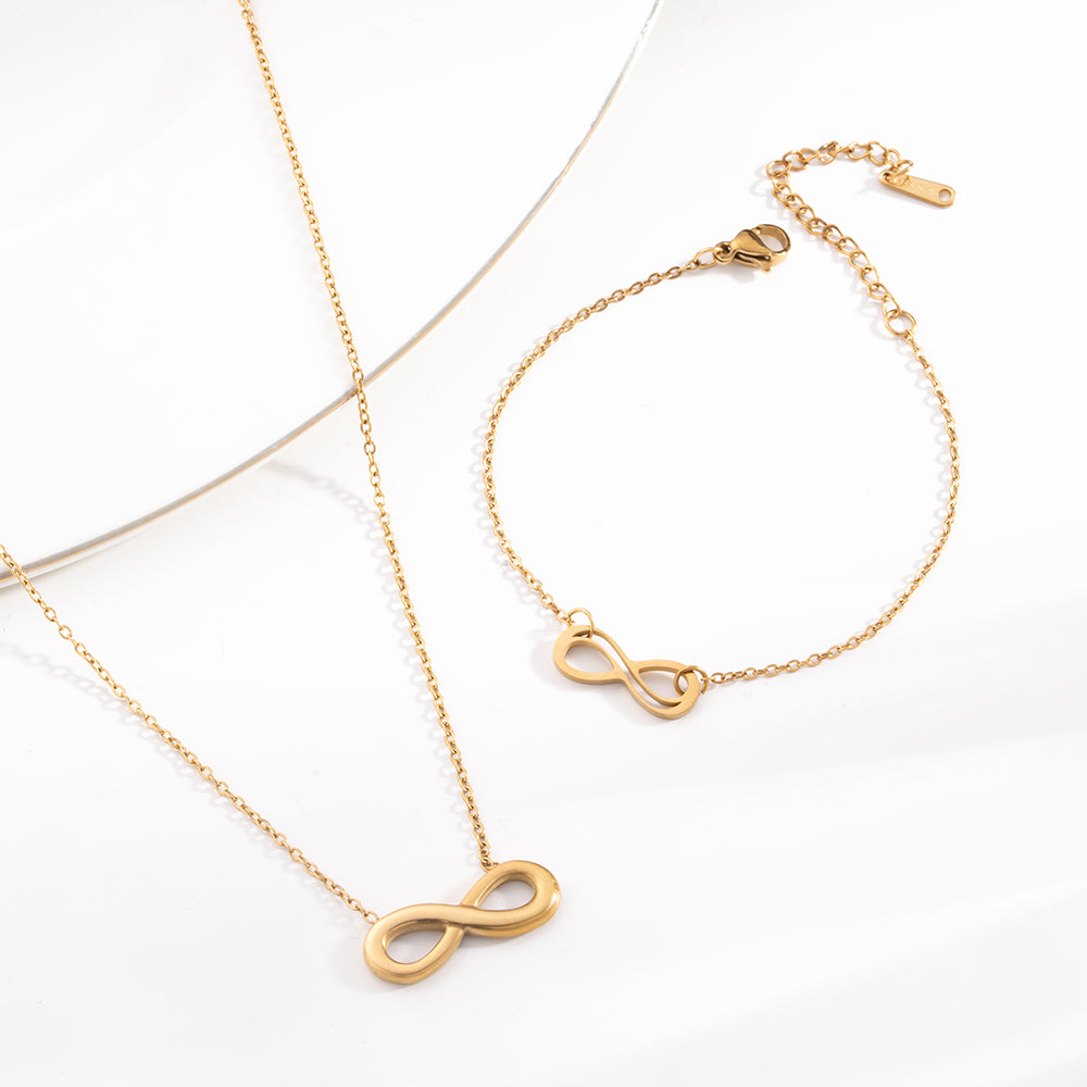 Buy Gold Infinity Necklace & Infinity Bracelet - PALMONAS
