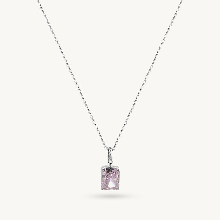 Pink Crystal 925 Sterling Silver Pendant Necklace – PALMONAS