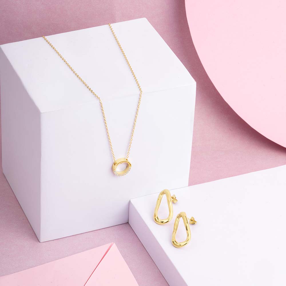 Delicate Halo Edge Jewellery Set – PALMONAS