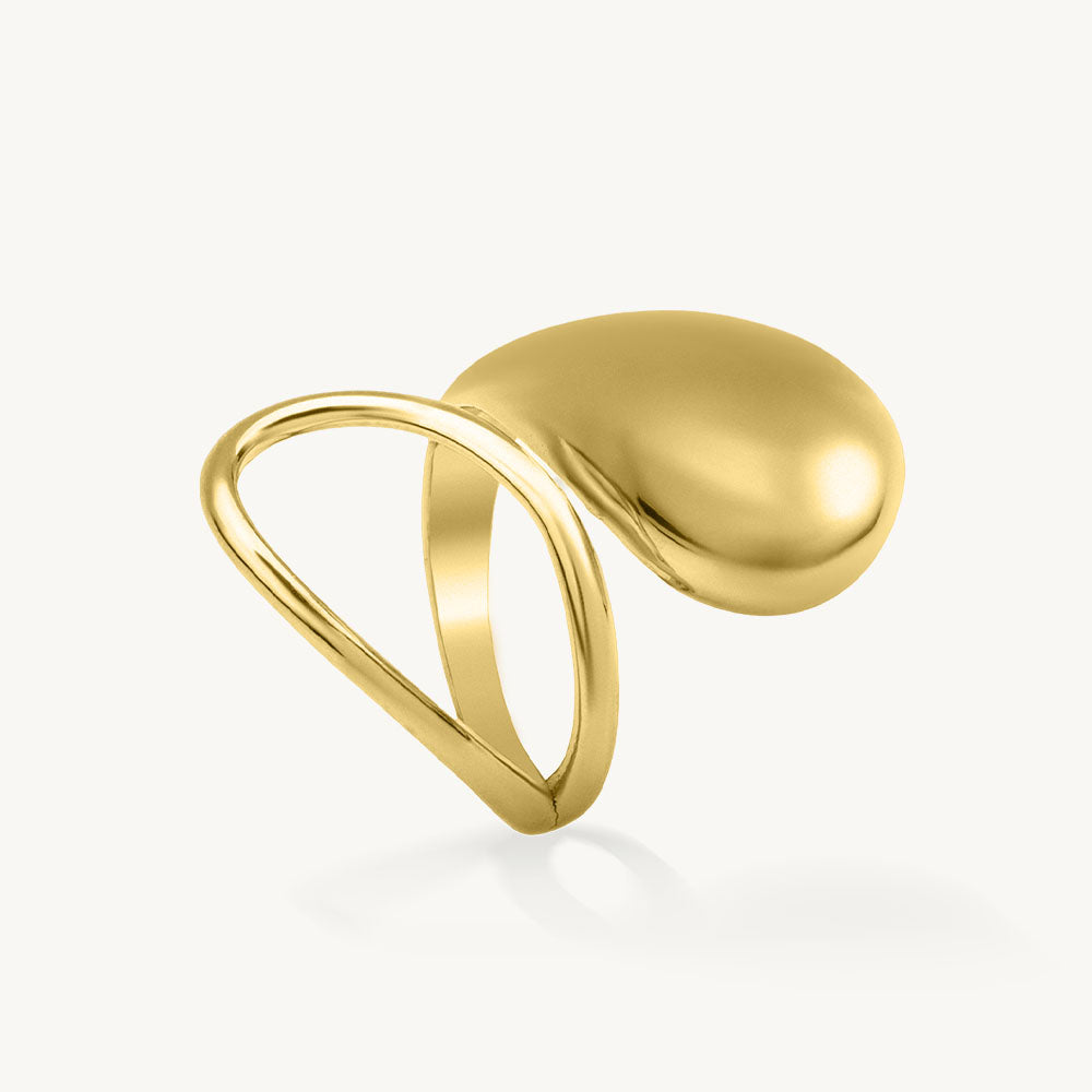 Fluid Form Drop Curve Ring – PALMONAS
