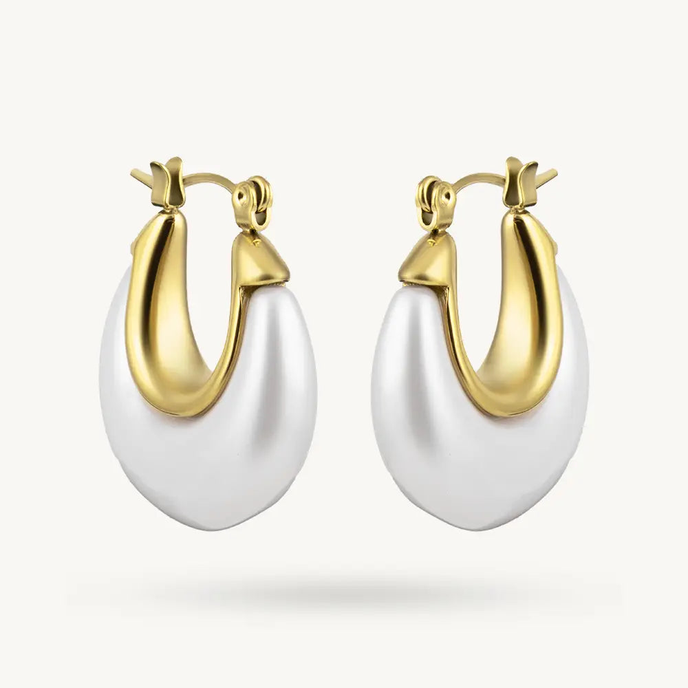 Rounded Almond Hoop Earring – PALMONAS