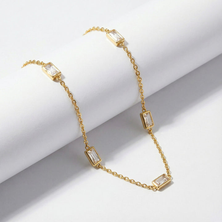 Gleaming Rectangle Station Necklace – PALMONAS