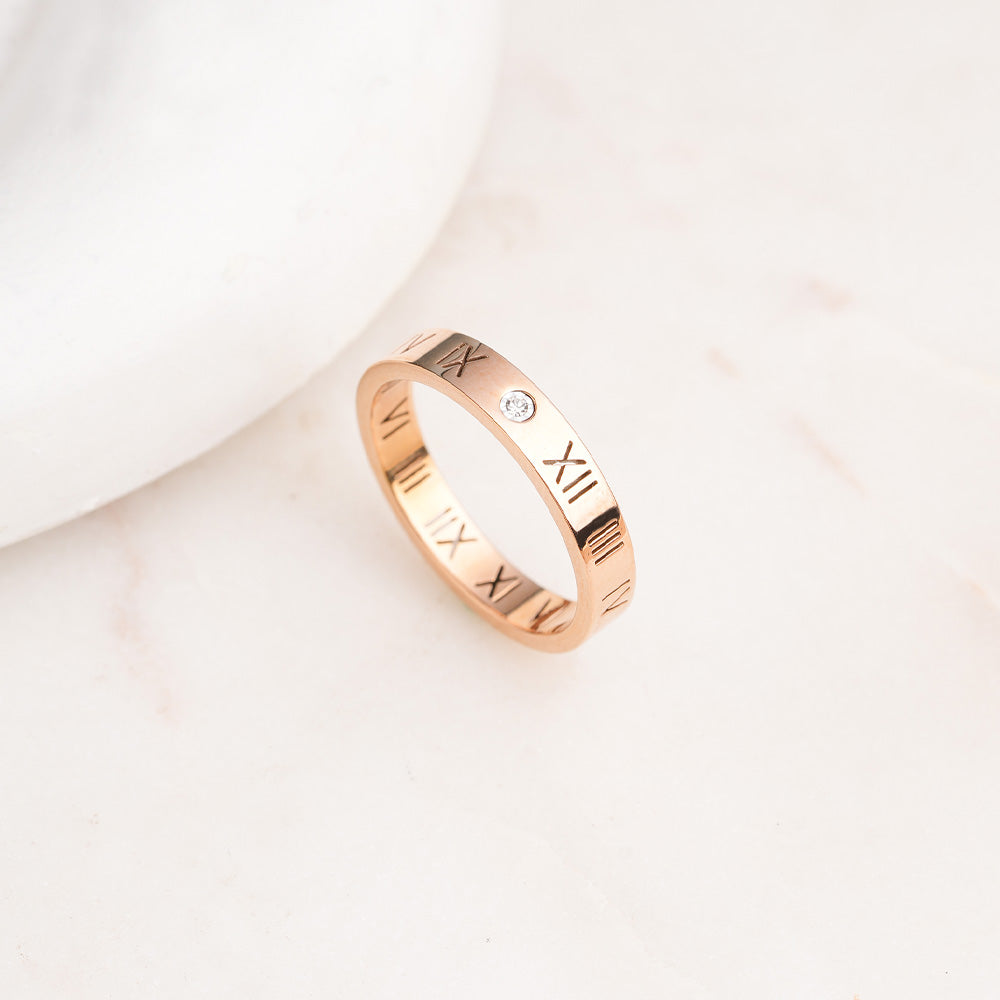 Chronos Roman Rose Gold Ring – PALMONAS